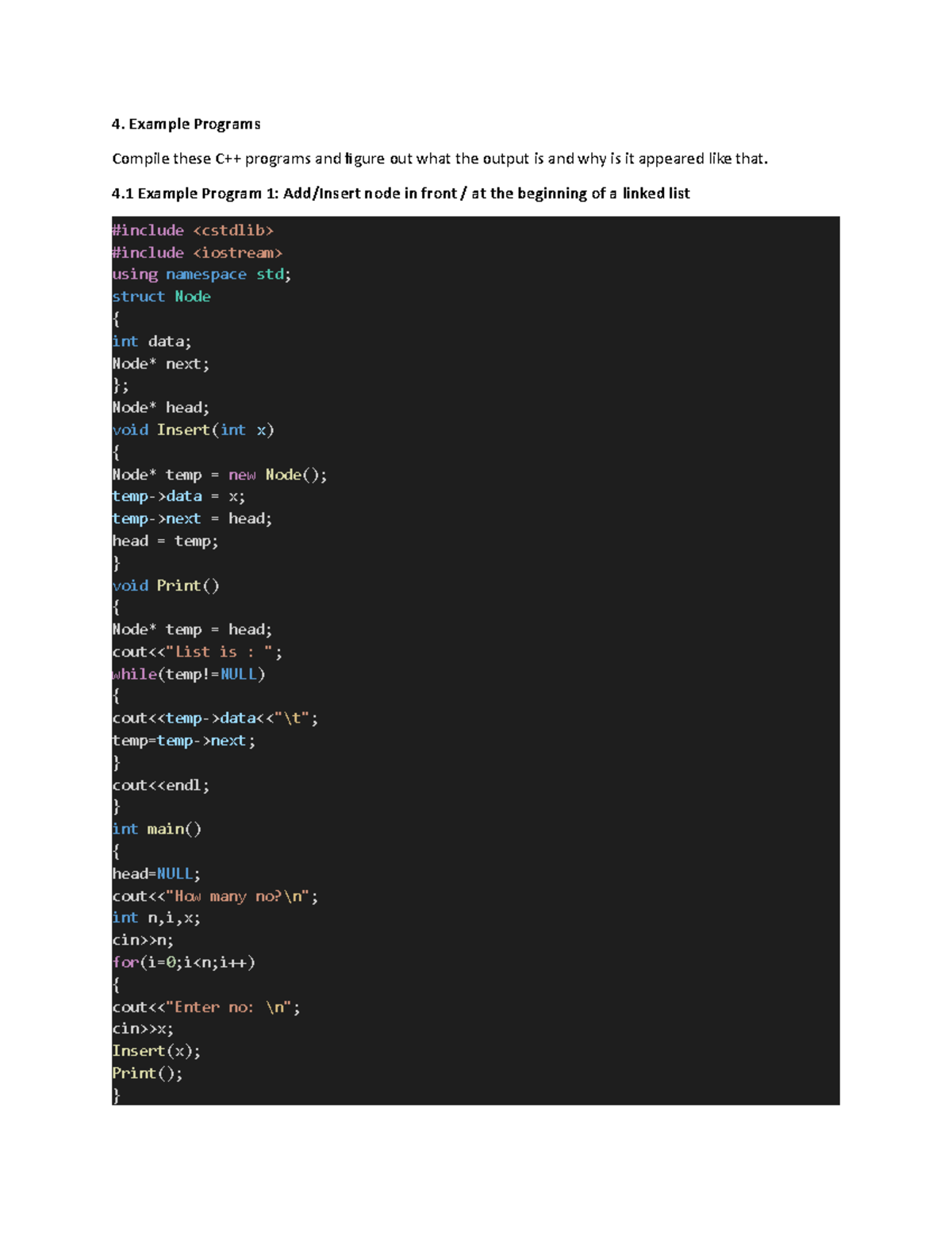 Lab Week 2 Game Programming 4 Example Programs Compile These C Programs And 昀椀gure Out What 