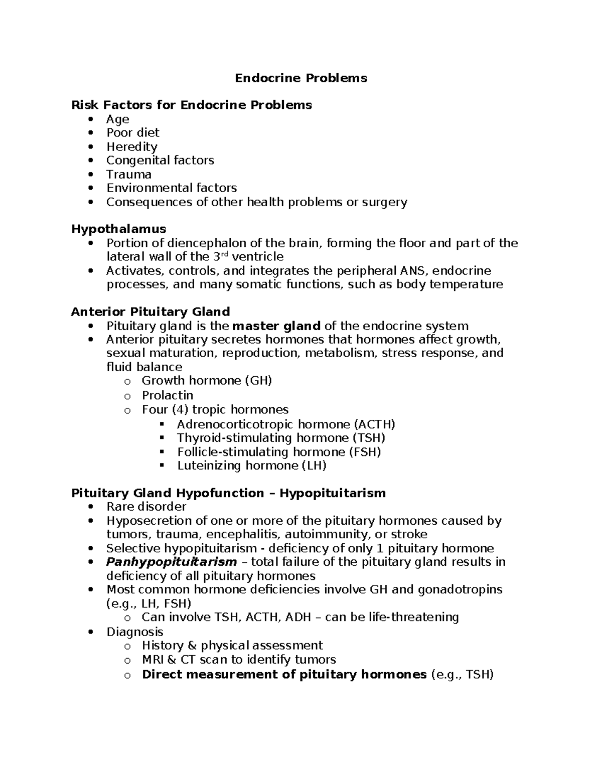 Endocrine Problems - Document Form - Endocrine Problems Risk Factors ...