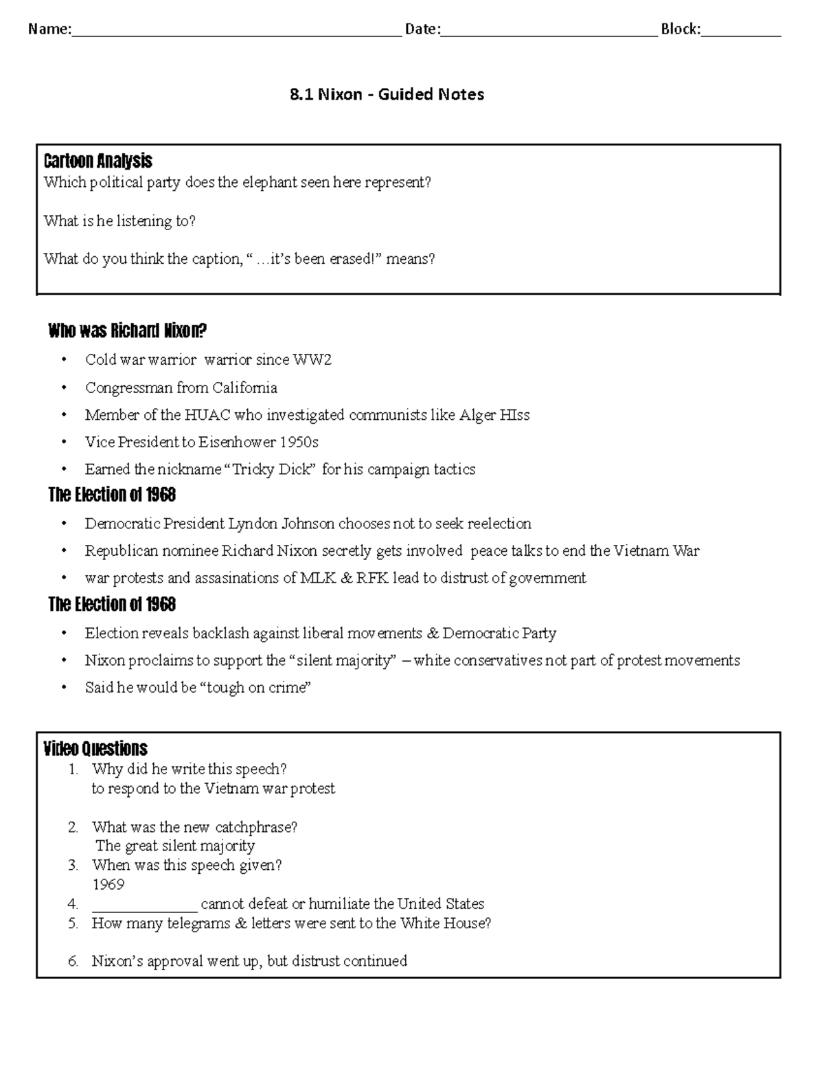 8.1 Nixon Guided Notes - Name ...