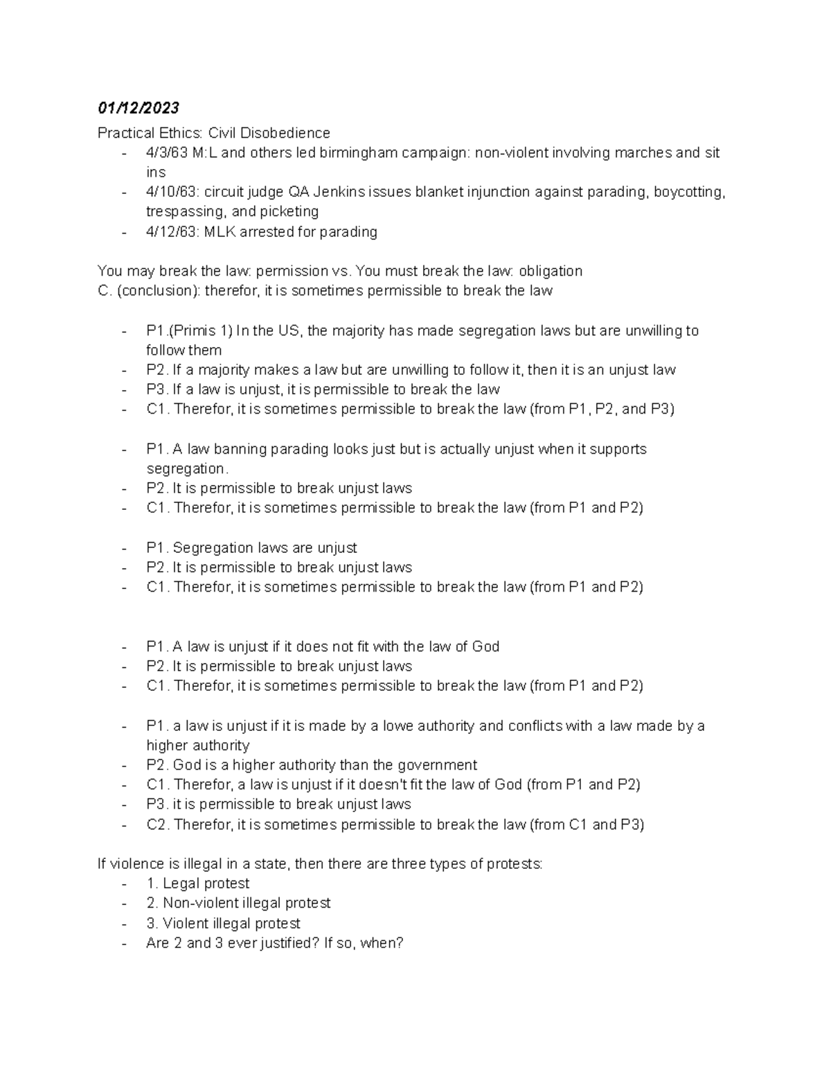 Phil 163 - Lecture notes for entire 163 class - PHIL 163 - UNC Chapel ...