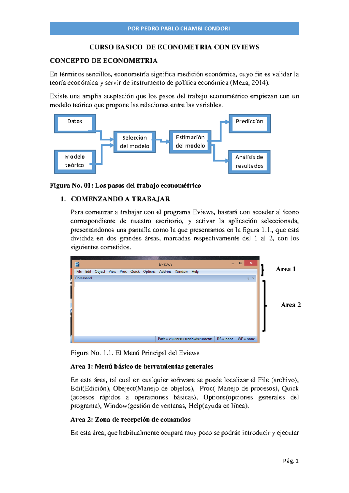 Curso Basico DE Econometria CON Eviews C - CURSO BASICO DE ECONOMETRIA CON EVIEWS CONCEPTO DE ...