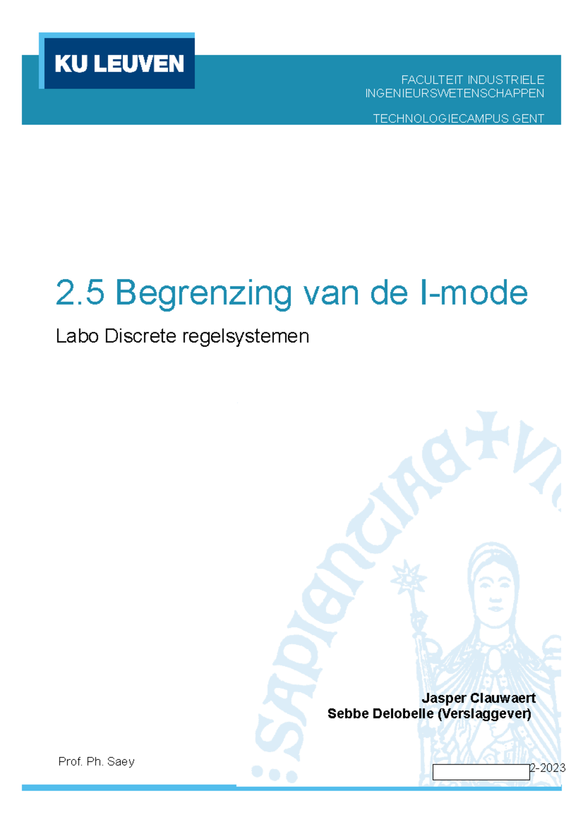 Labo 5 begrenzing I mode - 2 Begrenzing van de I-mode Labo Discrete ...