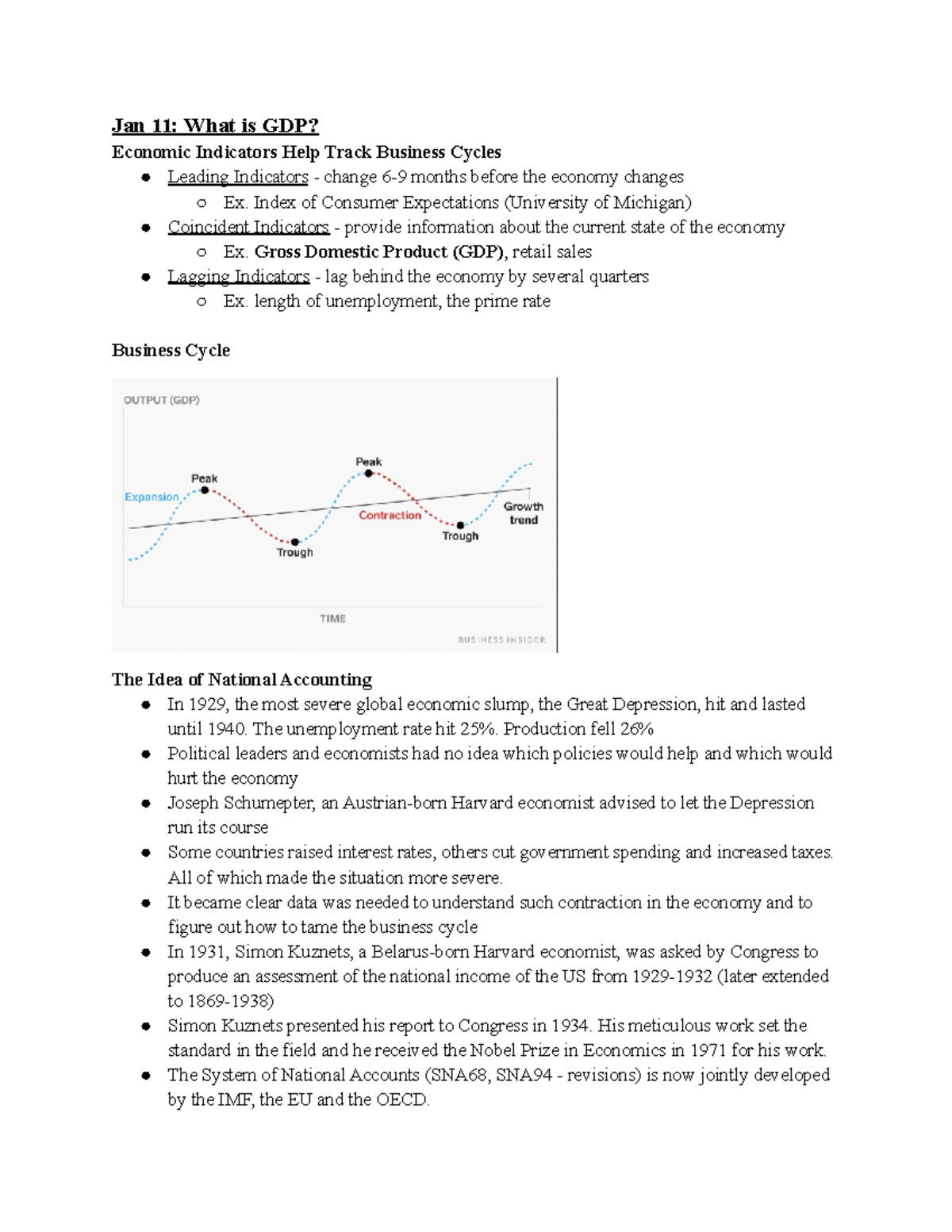 ECON 1012 Lecture Note - Prof Foster Econ 1012 Notes - Jan 11: What is ...