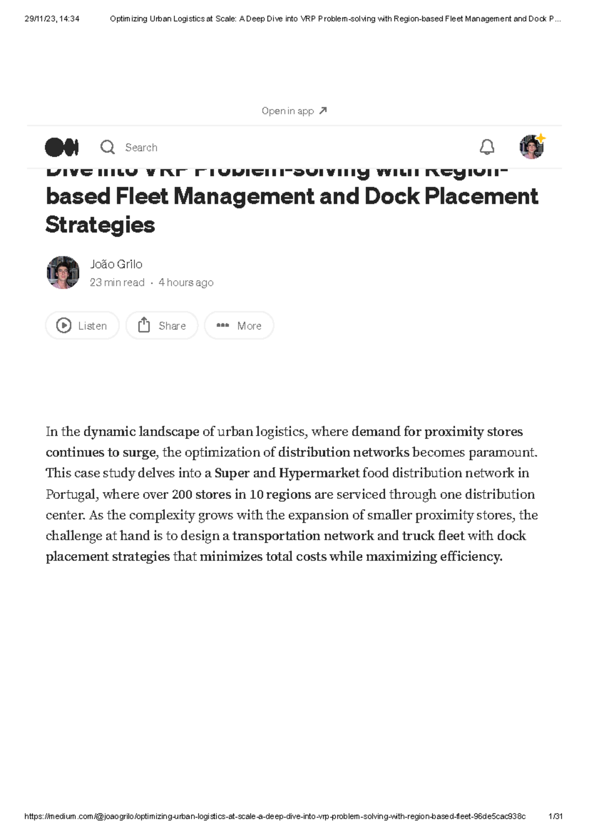 Optimizing Urban Logistics At Scale A Deep Dive Into Vrp Problem Solving With Region Based Fleet