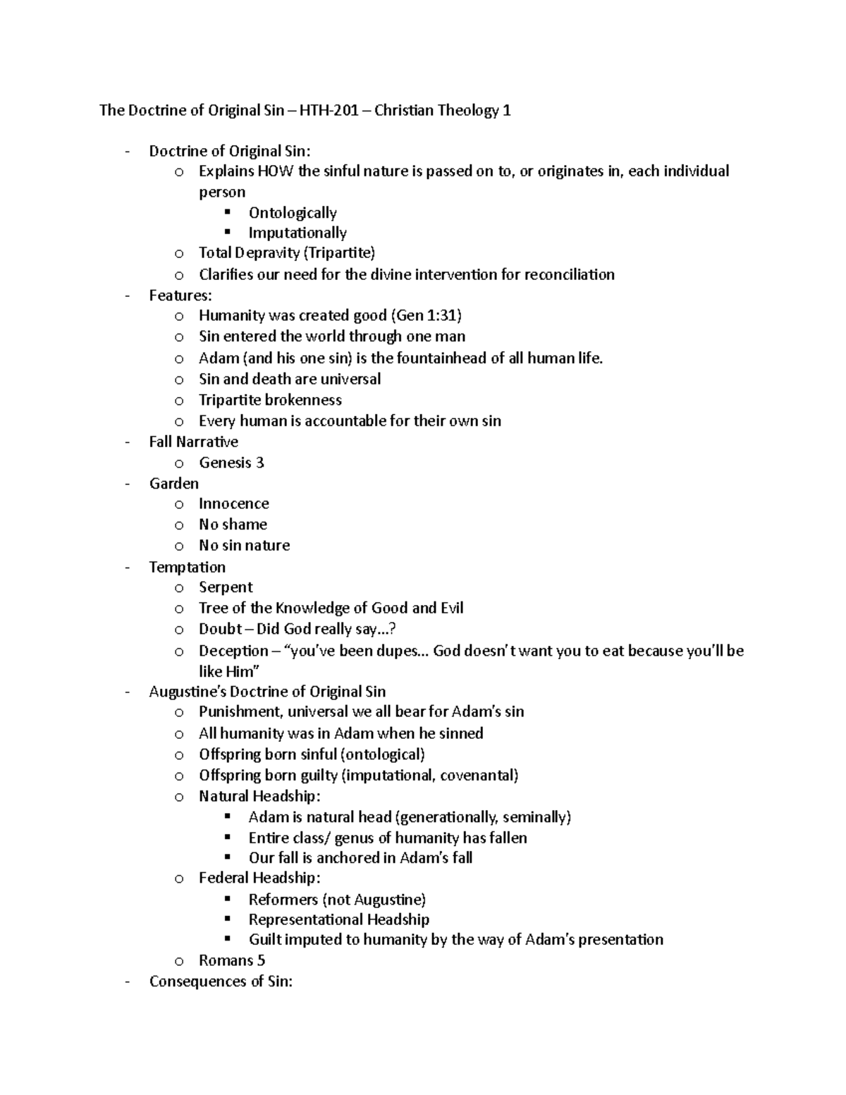 The Doctrine of Original Sin notes - The Doctrine of Original Sin – HTH ...