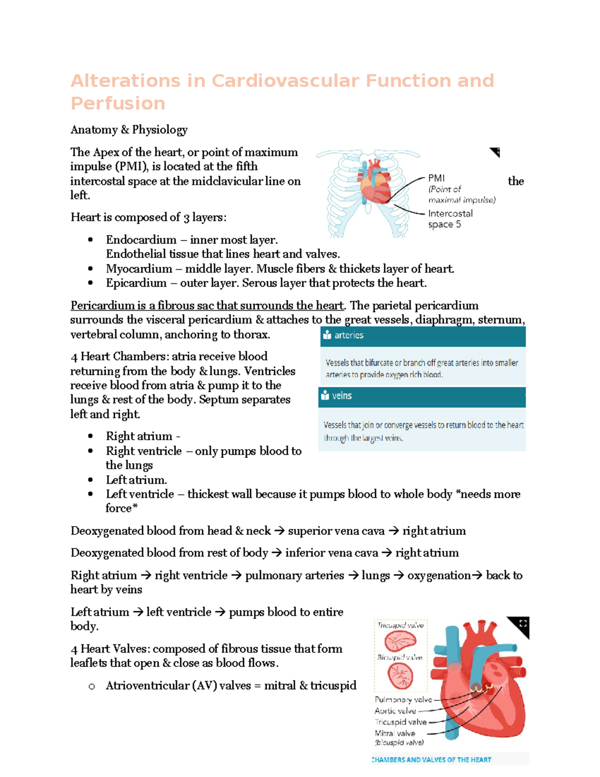 Alterations in Cardiovascular Function and Perfusion - Alterations in ...