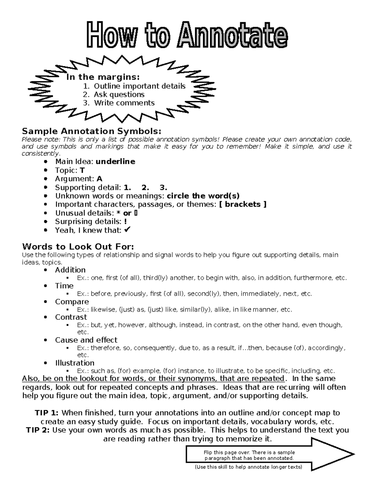 How-to-annotate - how to annotate - In the margins: 1. Outline ...