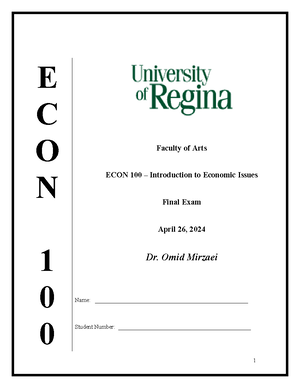Module 5-formula - Formula Sheet Economics - ECON 102: National ...
