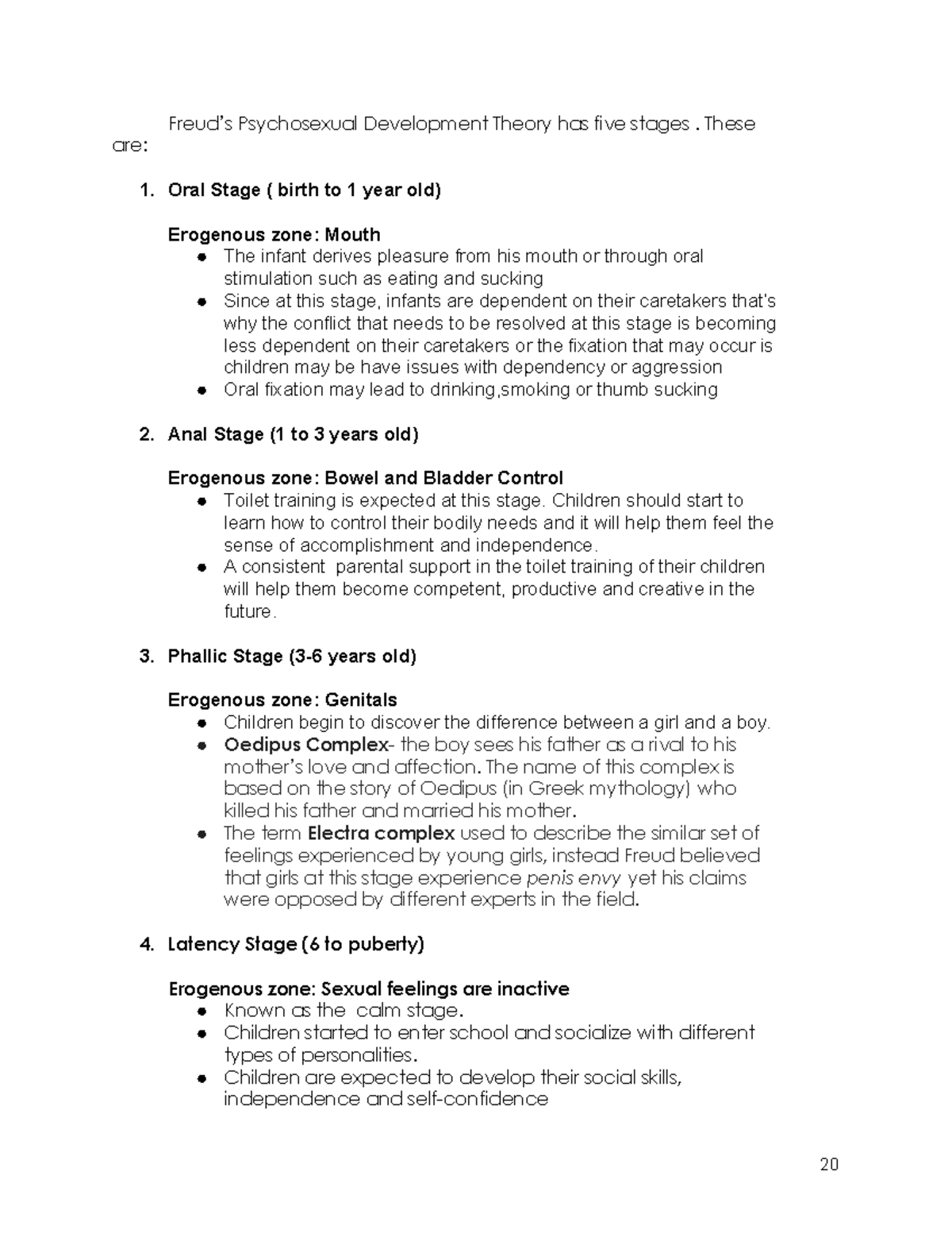 Oral Stage - Freud’s Psychosexual Development Theory has five stages ...