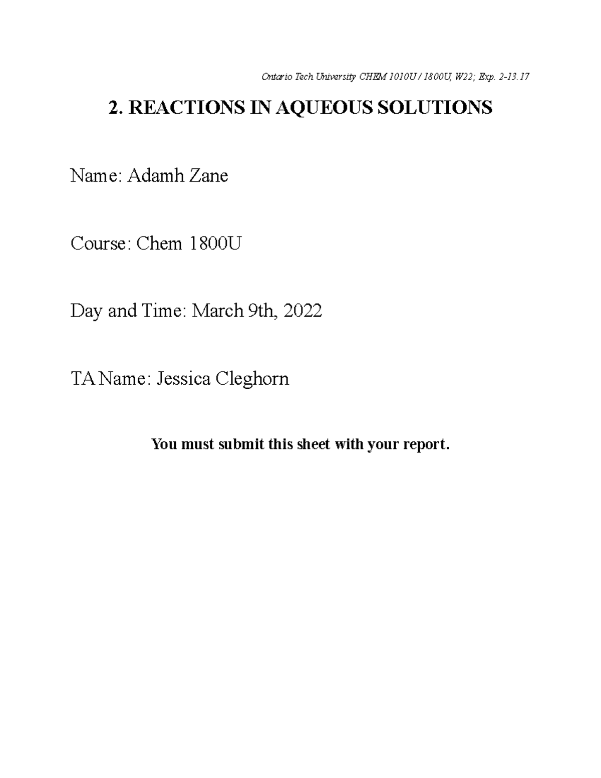 AZ Reactions in Aqueous Solutions - 2. REACTIONS IN AQUEOUS SOLUTIONS ...
