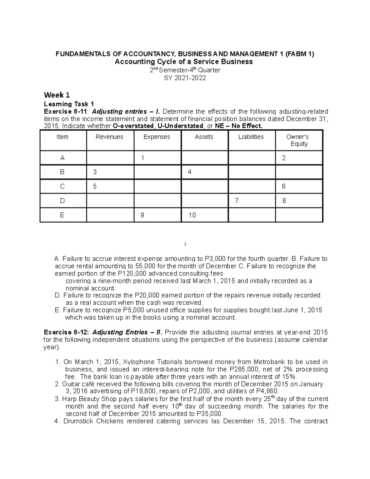 Natalie - need answer - FUNDAMENTALS OF ACCOUNTANCY, BUSINESS AND ...