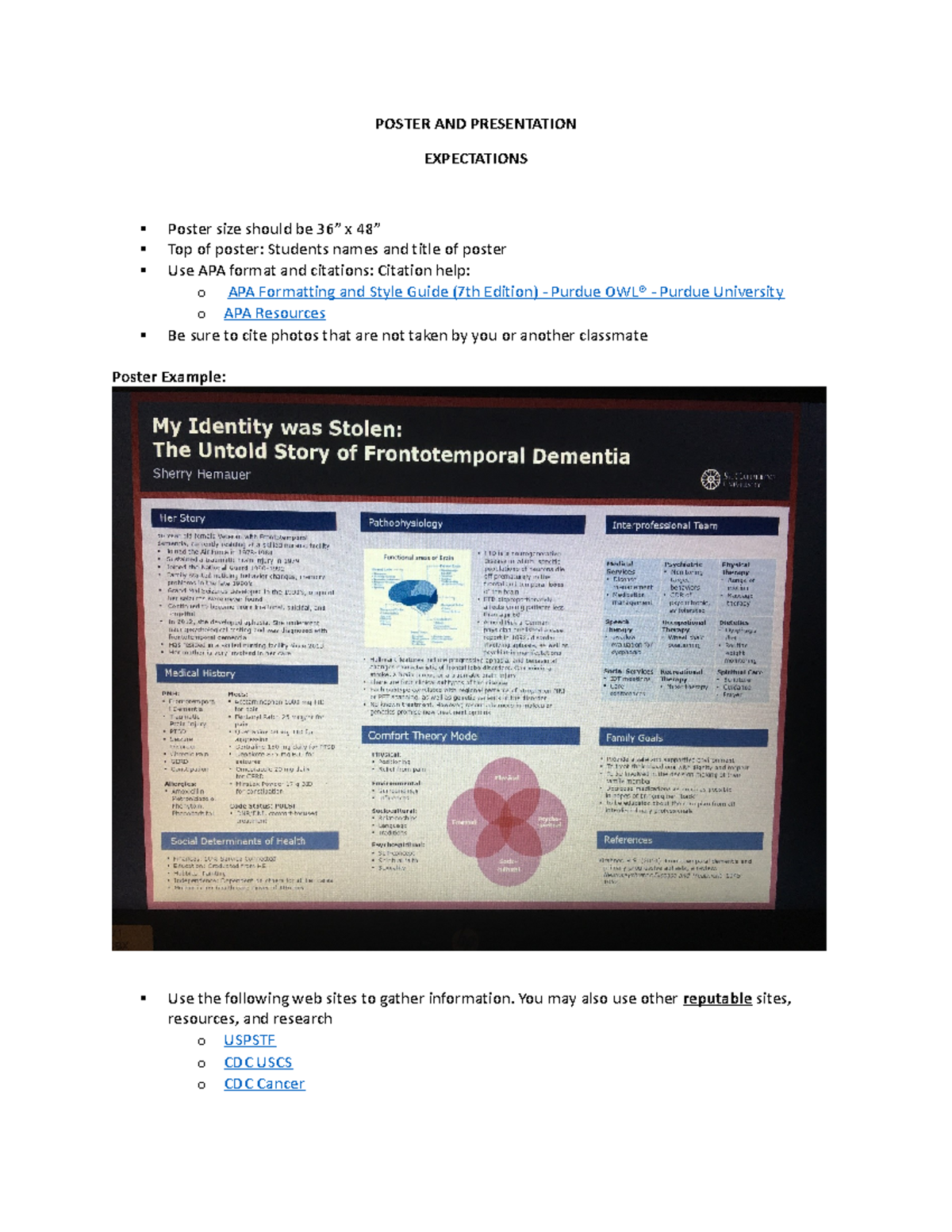PH Health Fair Poster Expectations - POSTER AND PRESENTATION ...
