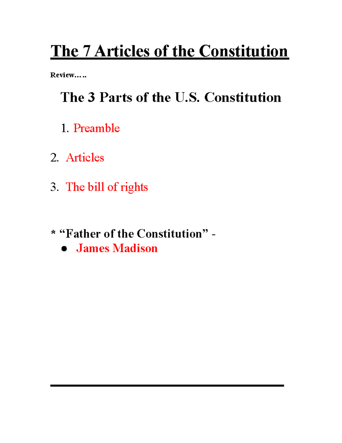 7 Articles GO - The 7 Articles of the Constitution Review..... The 3 ...
