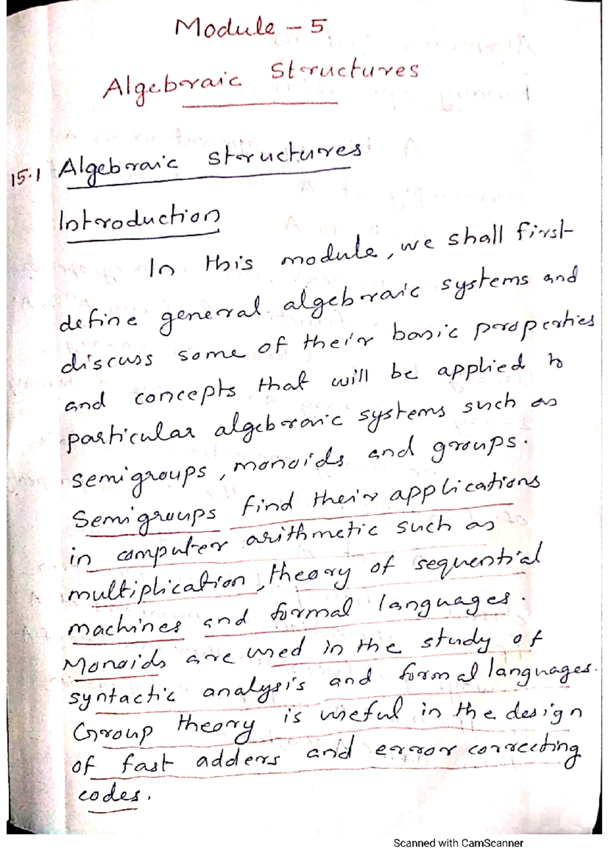 1 Algebraic systems, homomorphism isomorphism - Module 5 Algebraic ...