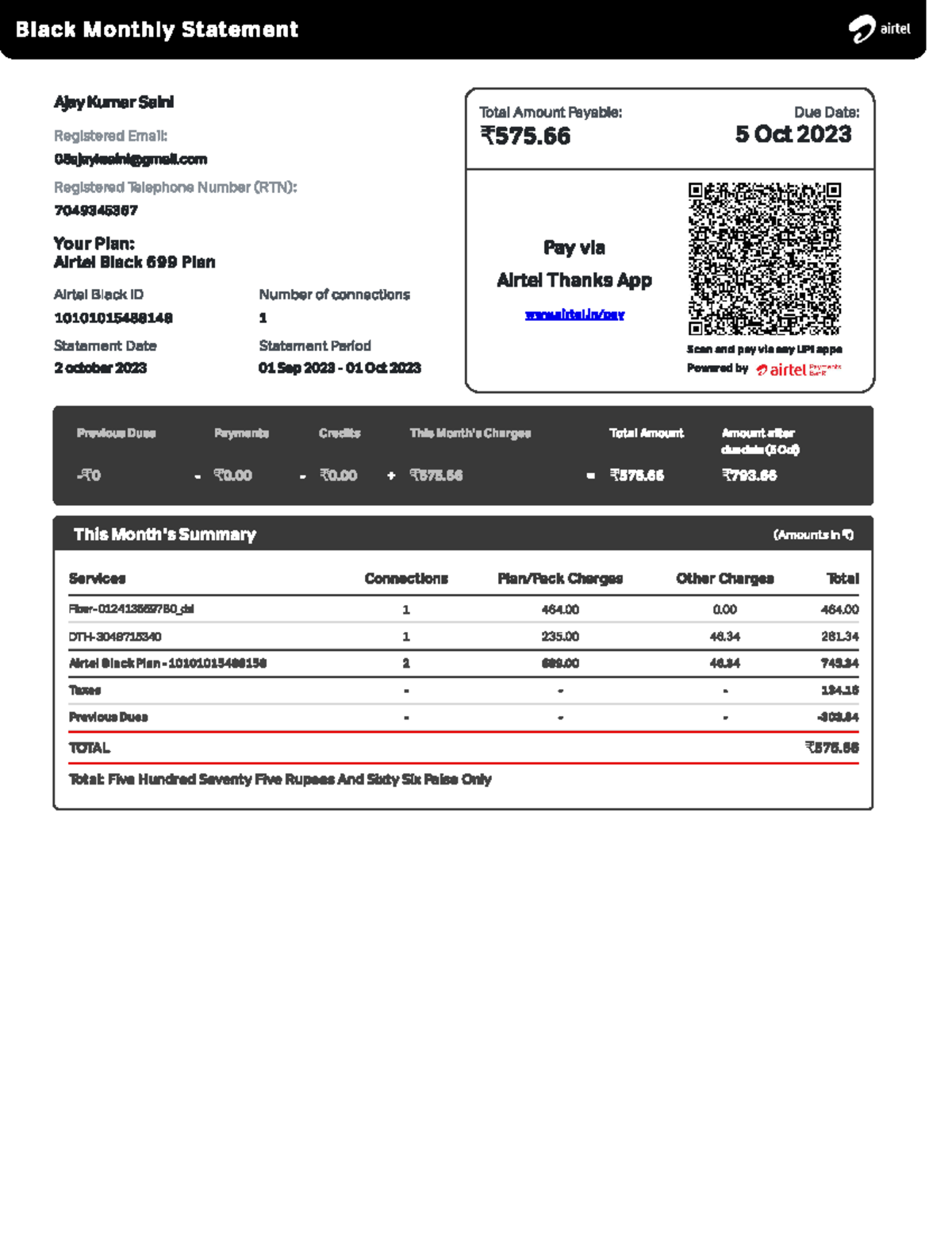 Internet Bill - Electrical Engineering - Studocu