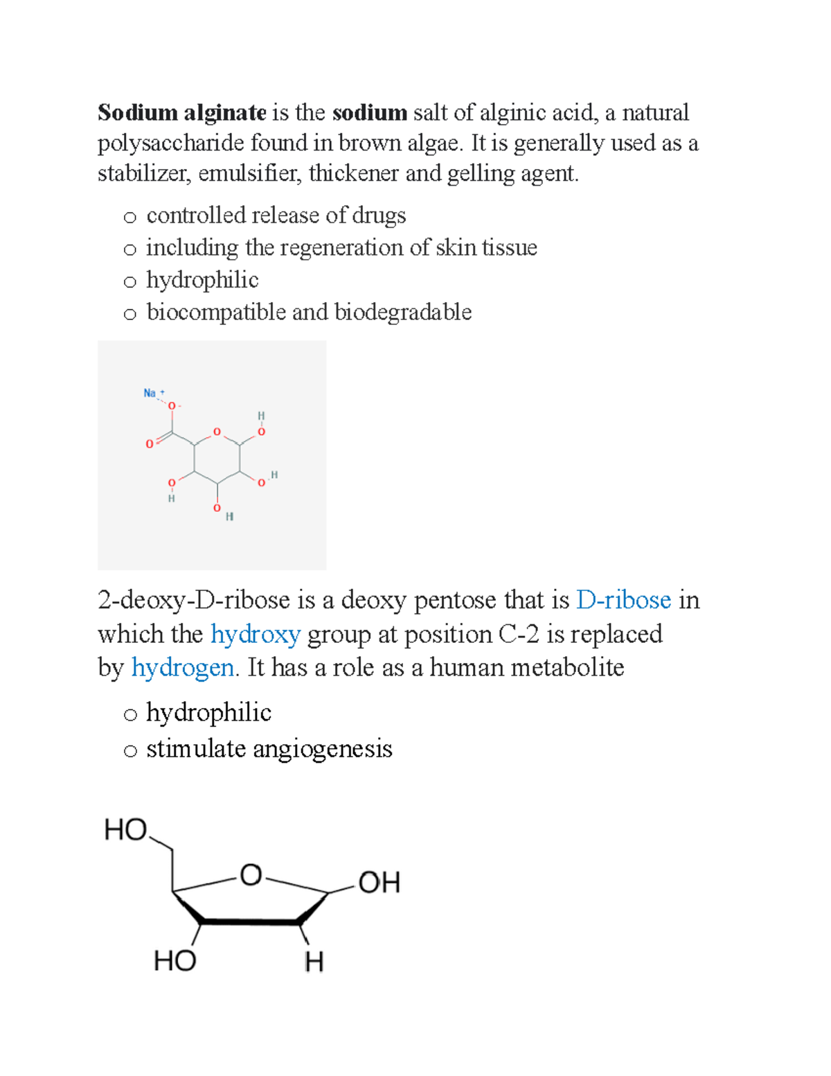 Chemicals info - Sodium alginate is the sodium salt of alginic acid, a ...