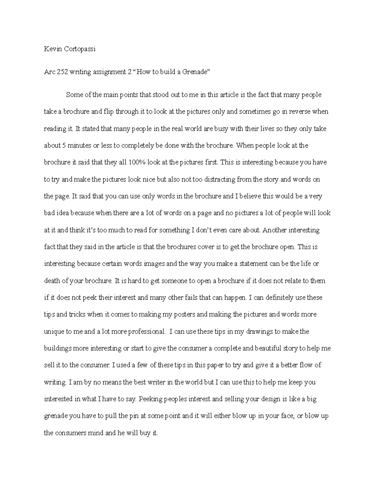 ARCH WA 2 - class design prj - Kevin Cortopassi Arc 252 writing ...