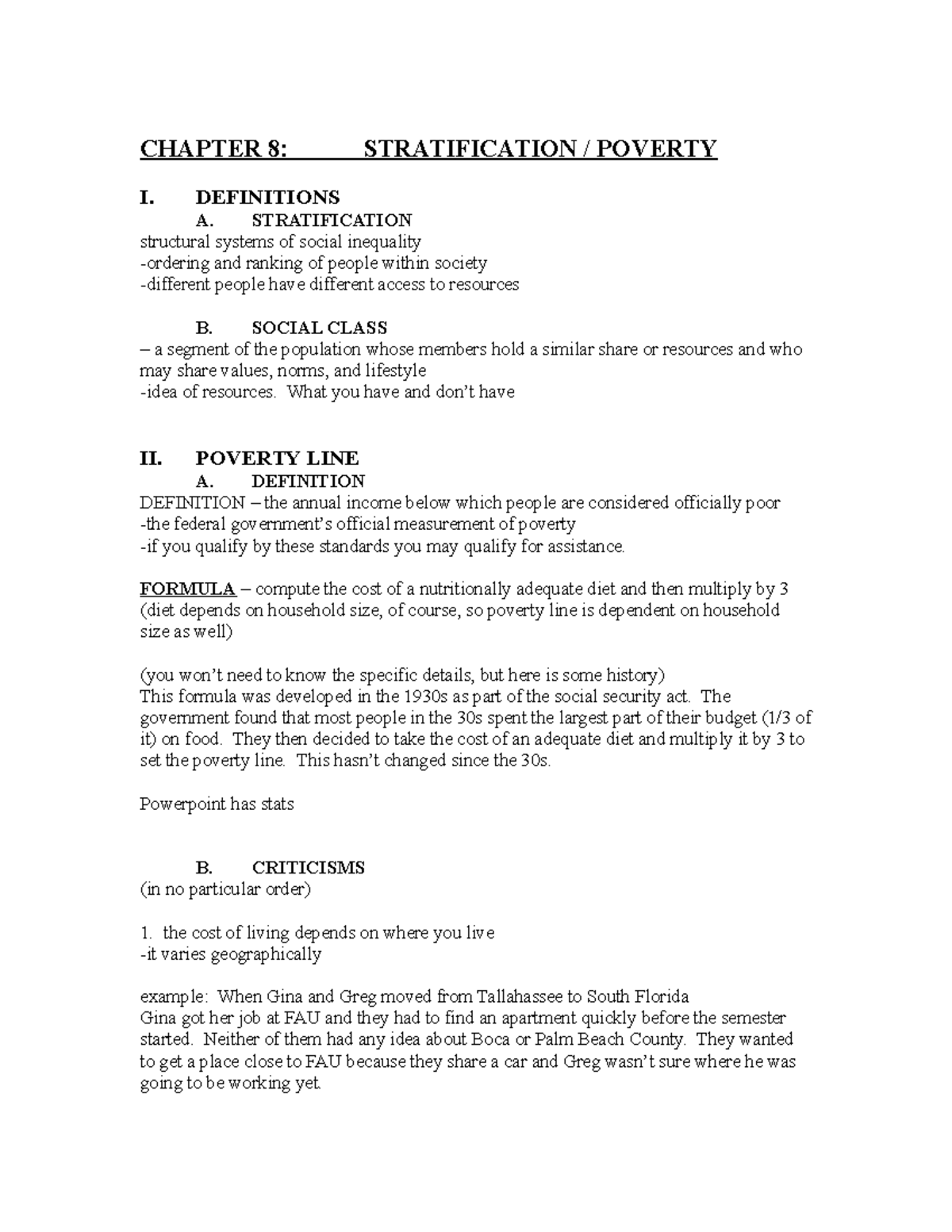 Ch 8 stratification poverty - CHAPTER 8: STRATIFICATION / POVERTY I ...