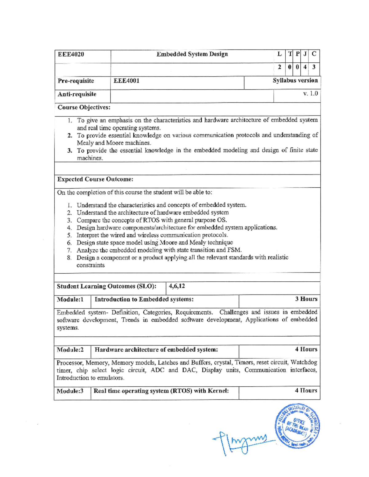 Syllabus - Embedded System Design - Studocu