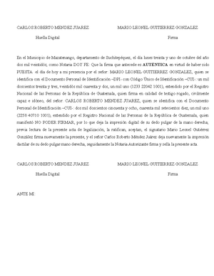 Modelos DE Actas Notariales, DE Legalización Y Protocolación - ACTA ...