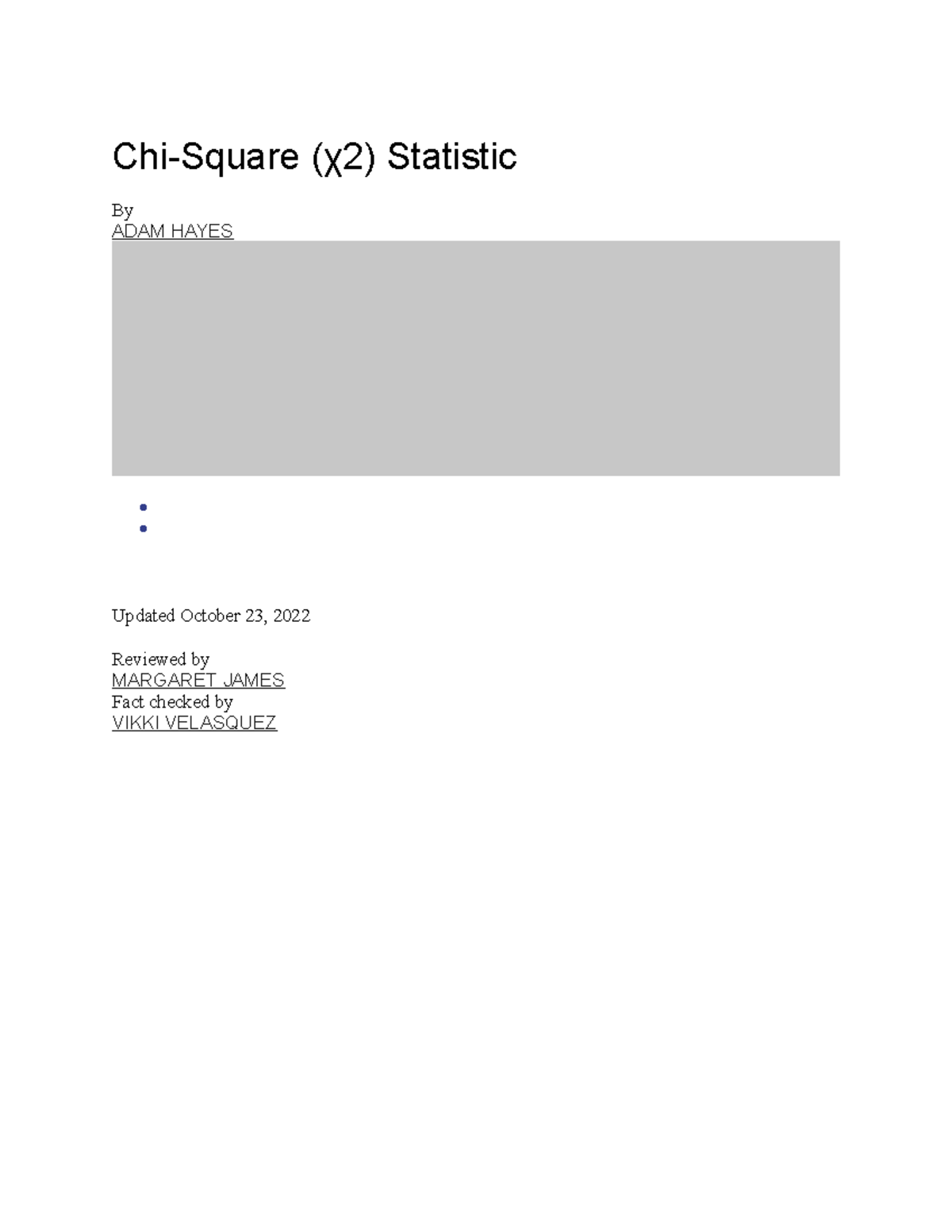 Chi - statistics - Chi-Square (χ2) Statistic By ADAM HAYES Updated ...