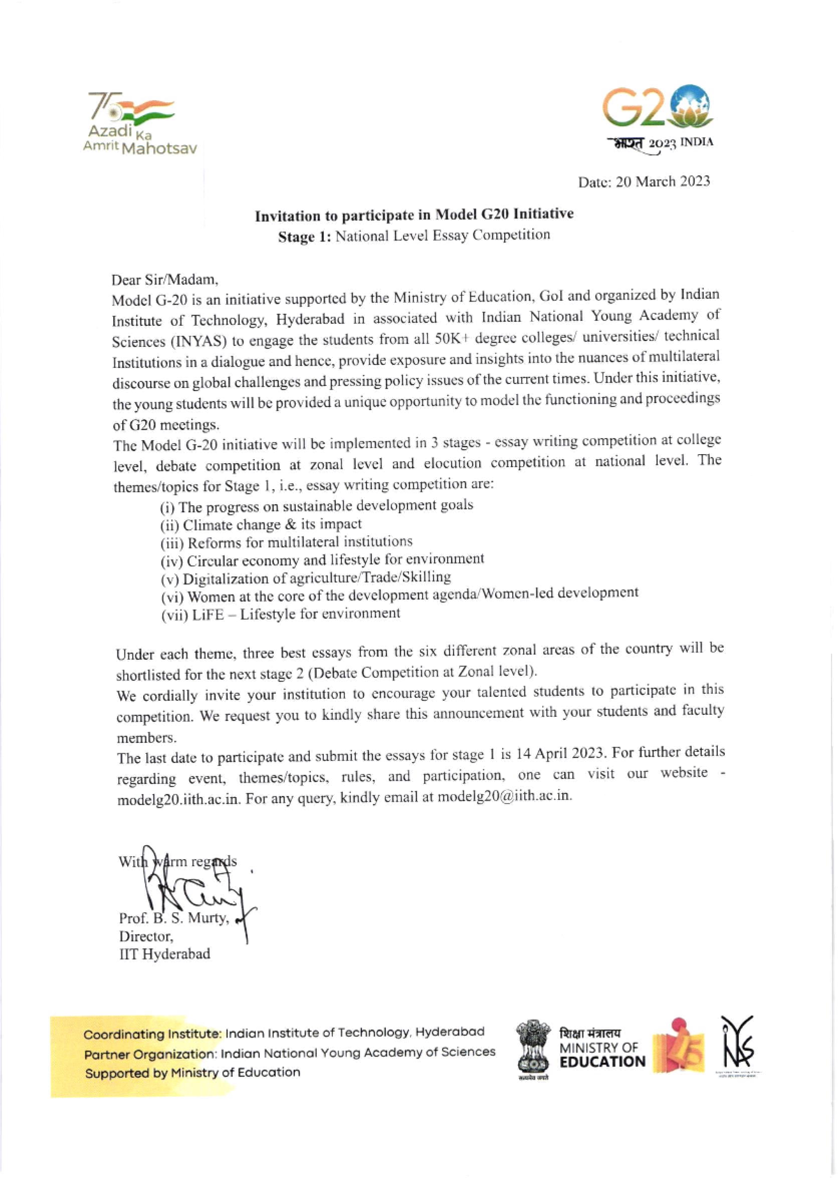 IITH Model G 20 Initiative - 7r-4= AzadtKa Amrit Mahotsav G2@ -WJo21 ...