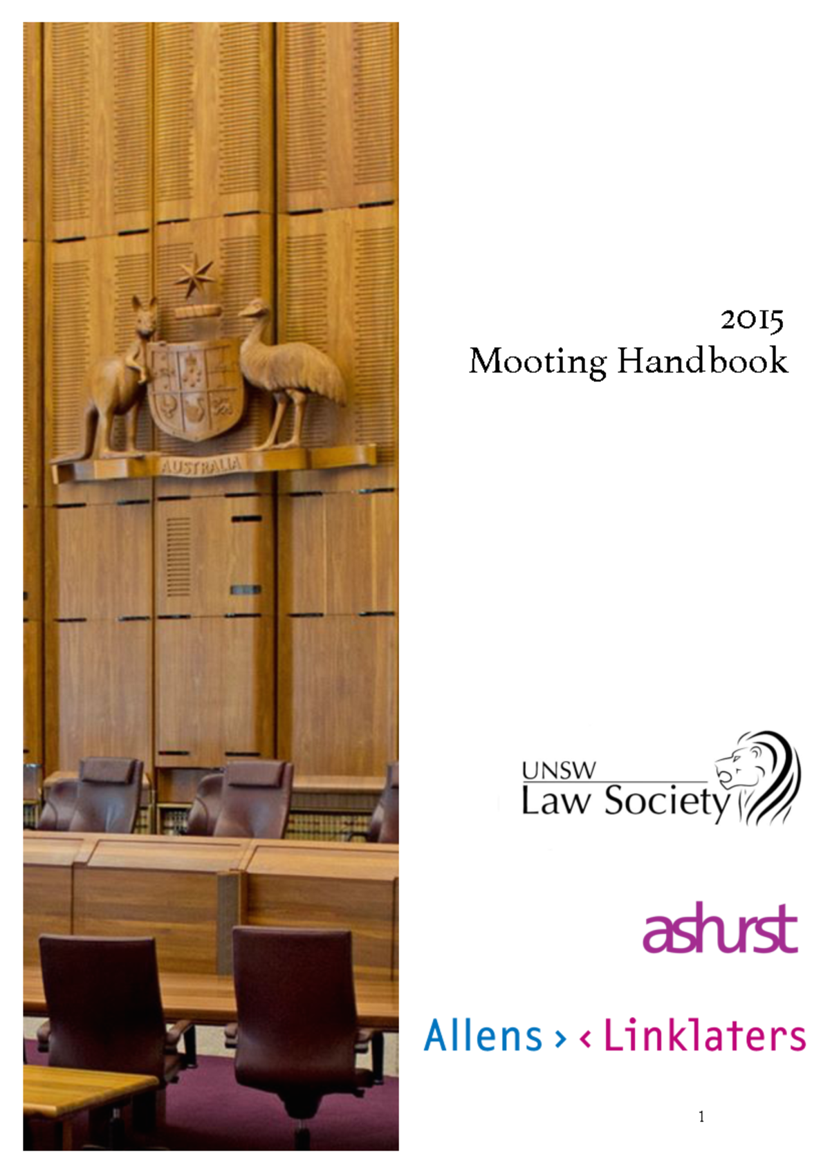 UNSW 2015 Mooting Handbook - 2015 Mooting Handbook 1 Table of Contents ...