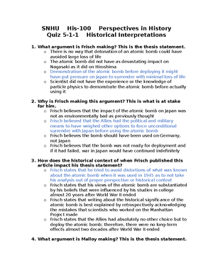 HIS 100 Discussion 1 - 1-1 Discussion: Why Should We Study History ...