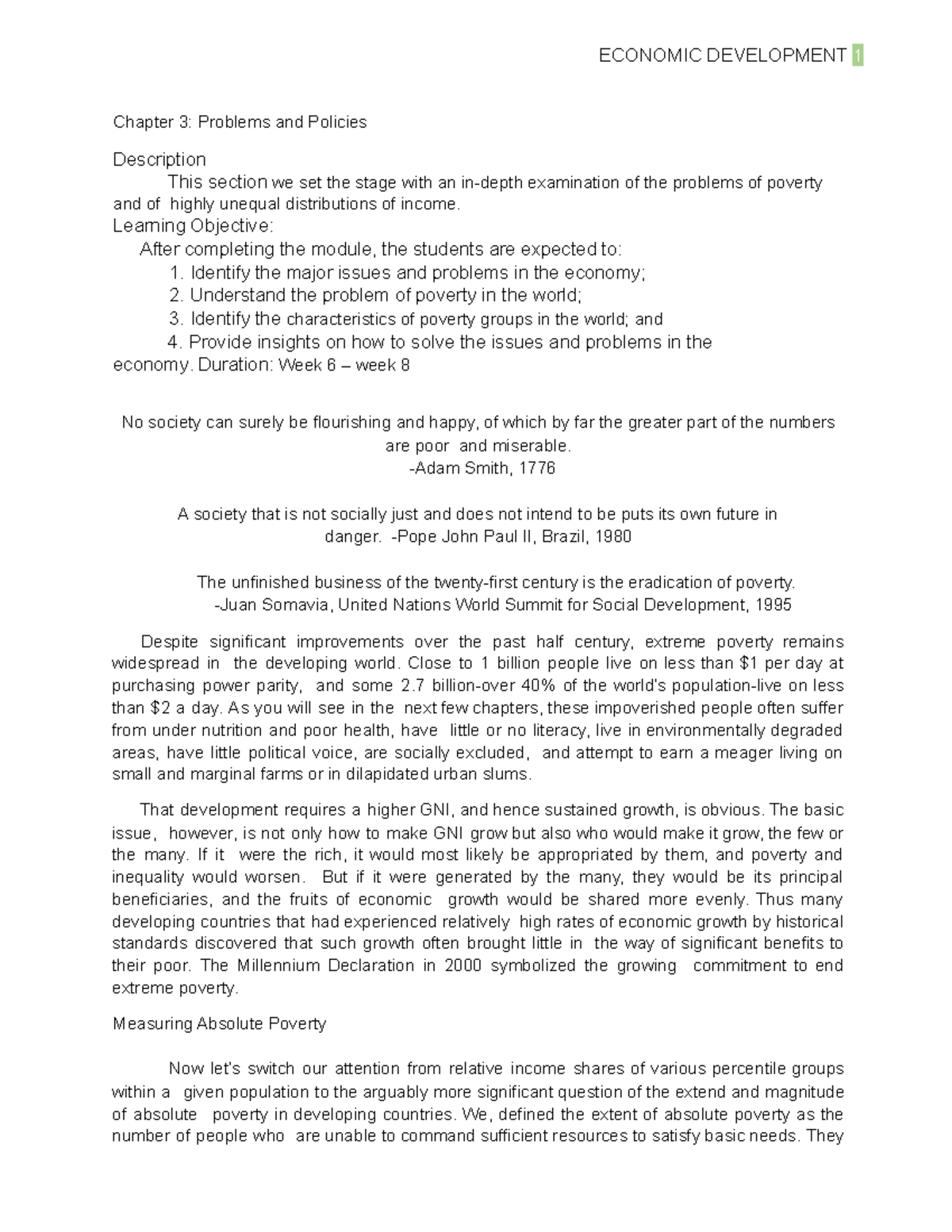 Module-ECOE301- Economic Development PART 3 - Bachelor of Science in ...