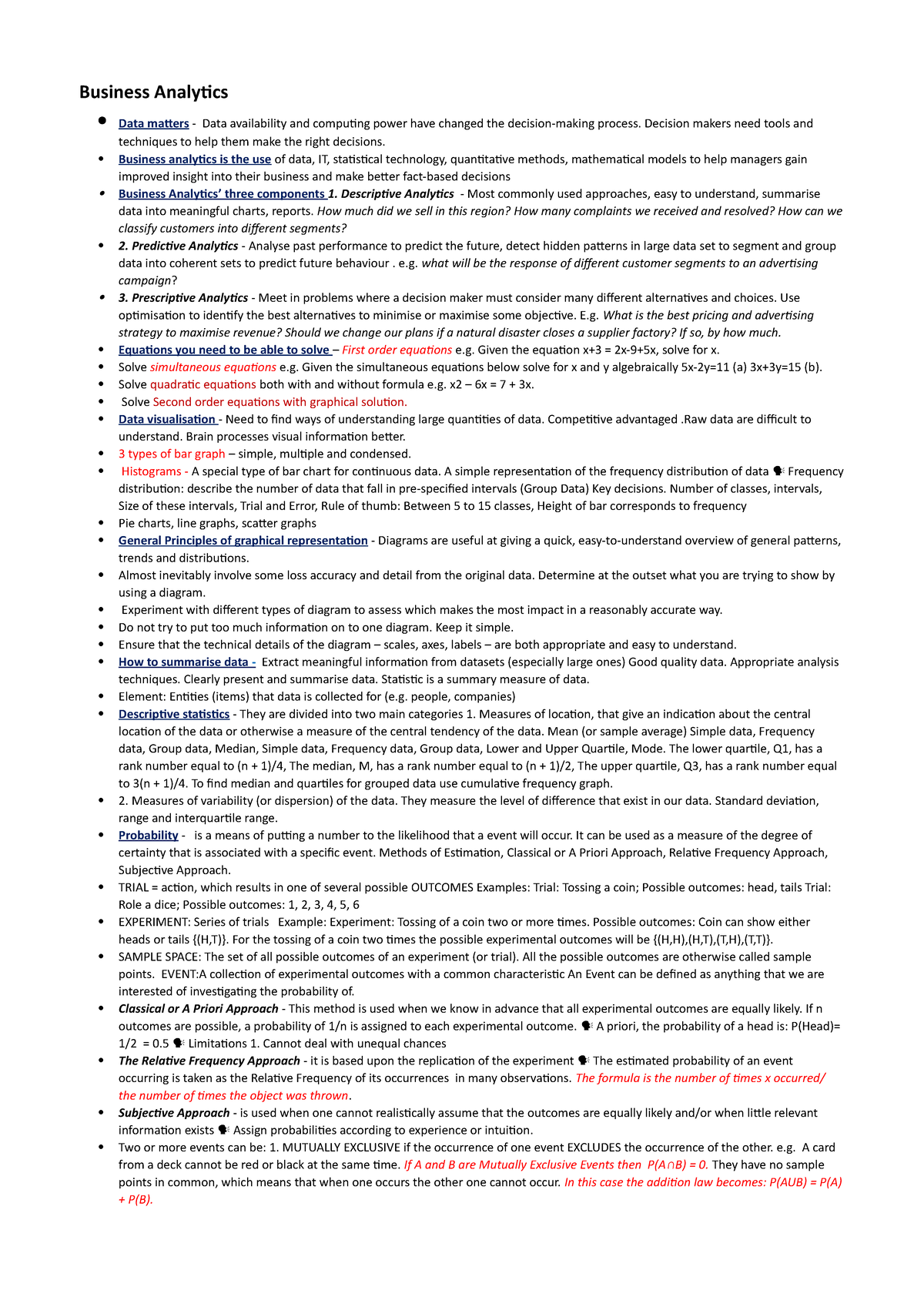 Business Analytics Lecture Notes 1 7 Business Analytics Data Matters Data Availability And