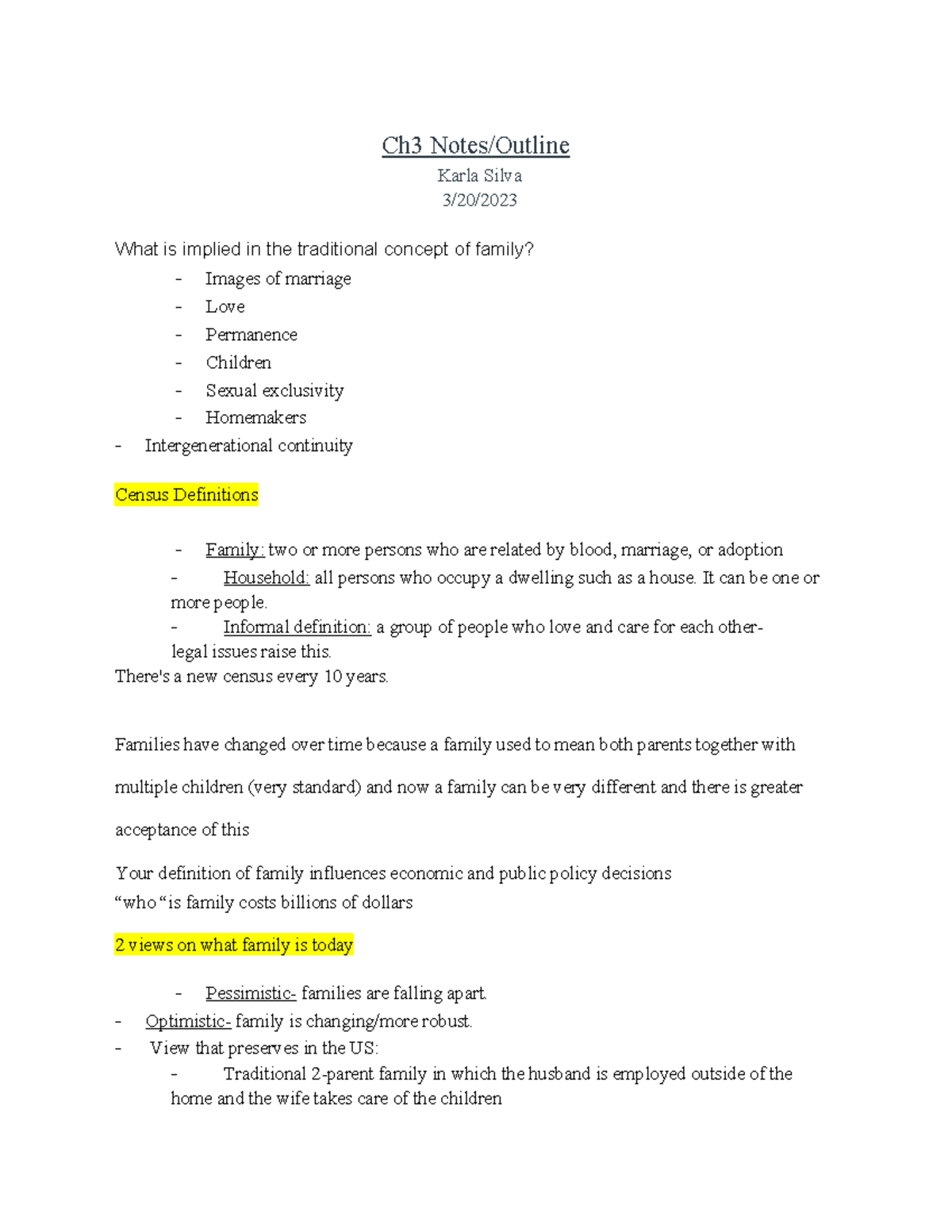 Chapter 3 notes - Ch3 Notes/Outline Karla Silva 3/20/ What is implied ...