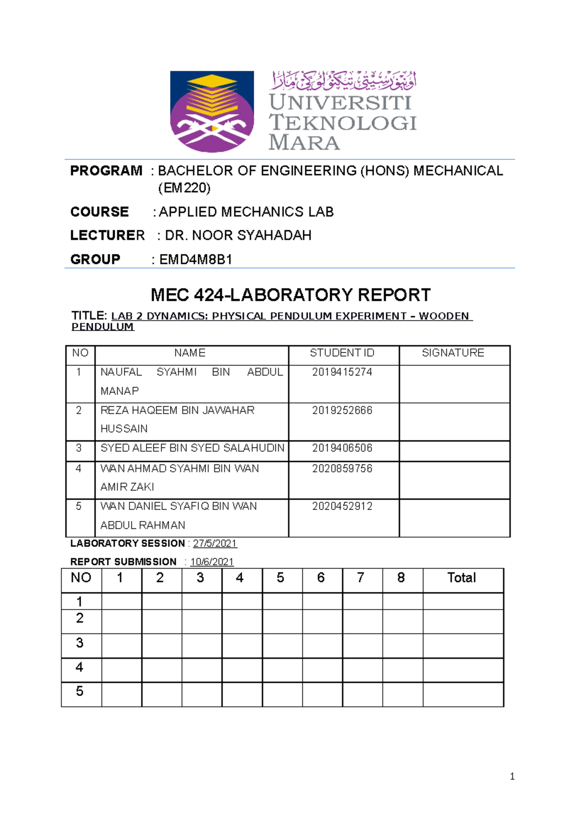 LAB 2 Report - Thermofluids Lab - UiTM - Studocu