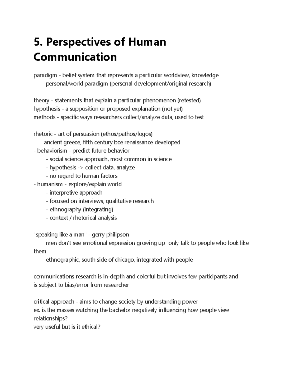 5. Perspectives of Human Communication - 5. Perspectives of Human ...