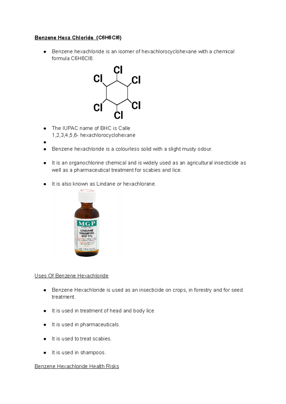 Benzene HEXA Chloride - Benzene Hexa Chloride (C6H6Cl6) Benzene ...