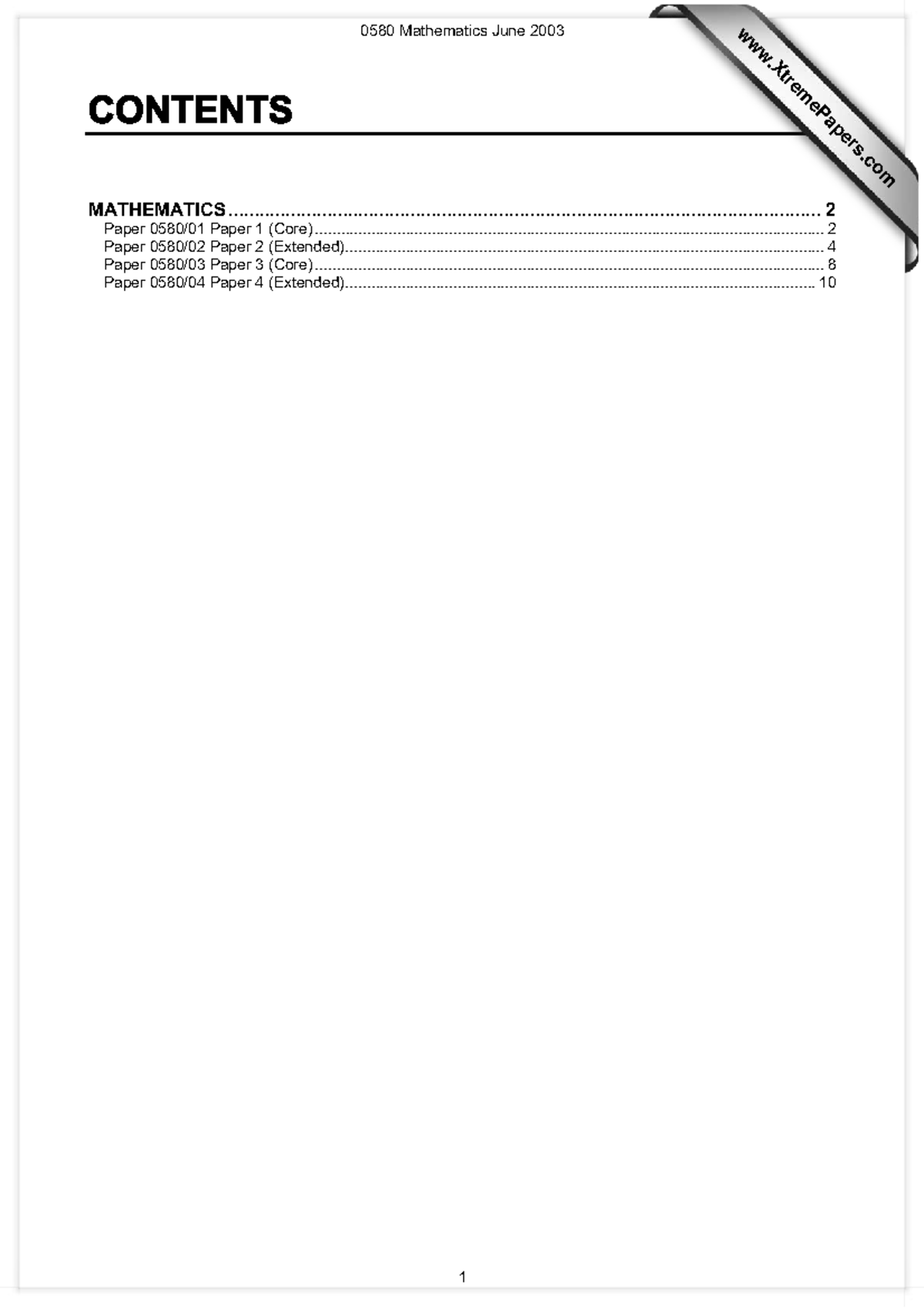 0580 s03 er - exam guide and practice (IG math) - XtremePapers - 0580 ...