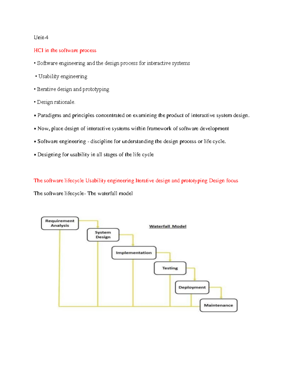 Unit 4 hci in s/w process - Unit- 4 HCI in the software process ...