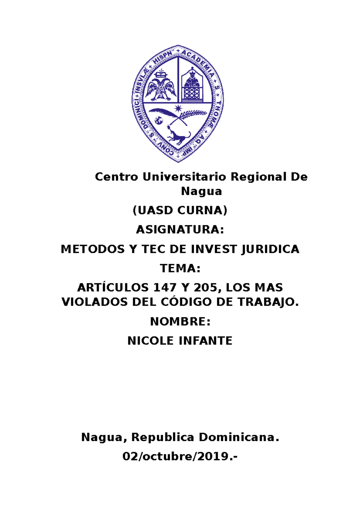 Tesis Numero 1 - DERECHO - Centro Universitario Regional De Nagua (UASD ...