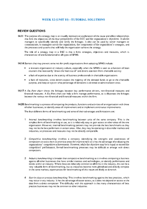 Week 5 Tutorial Solutions - WEEK 5 (UNIT 4) - TUTORIAL SOLUTIONS REVIEW QUESTION 7 Both ...