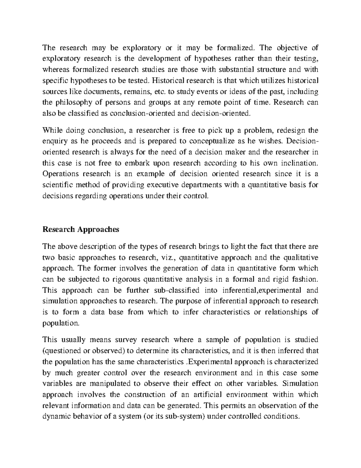 Rm u1 p1 - The research may be exploratory or it may be formalized. The objective of exploratory ...