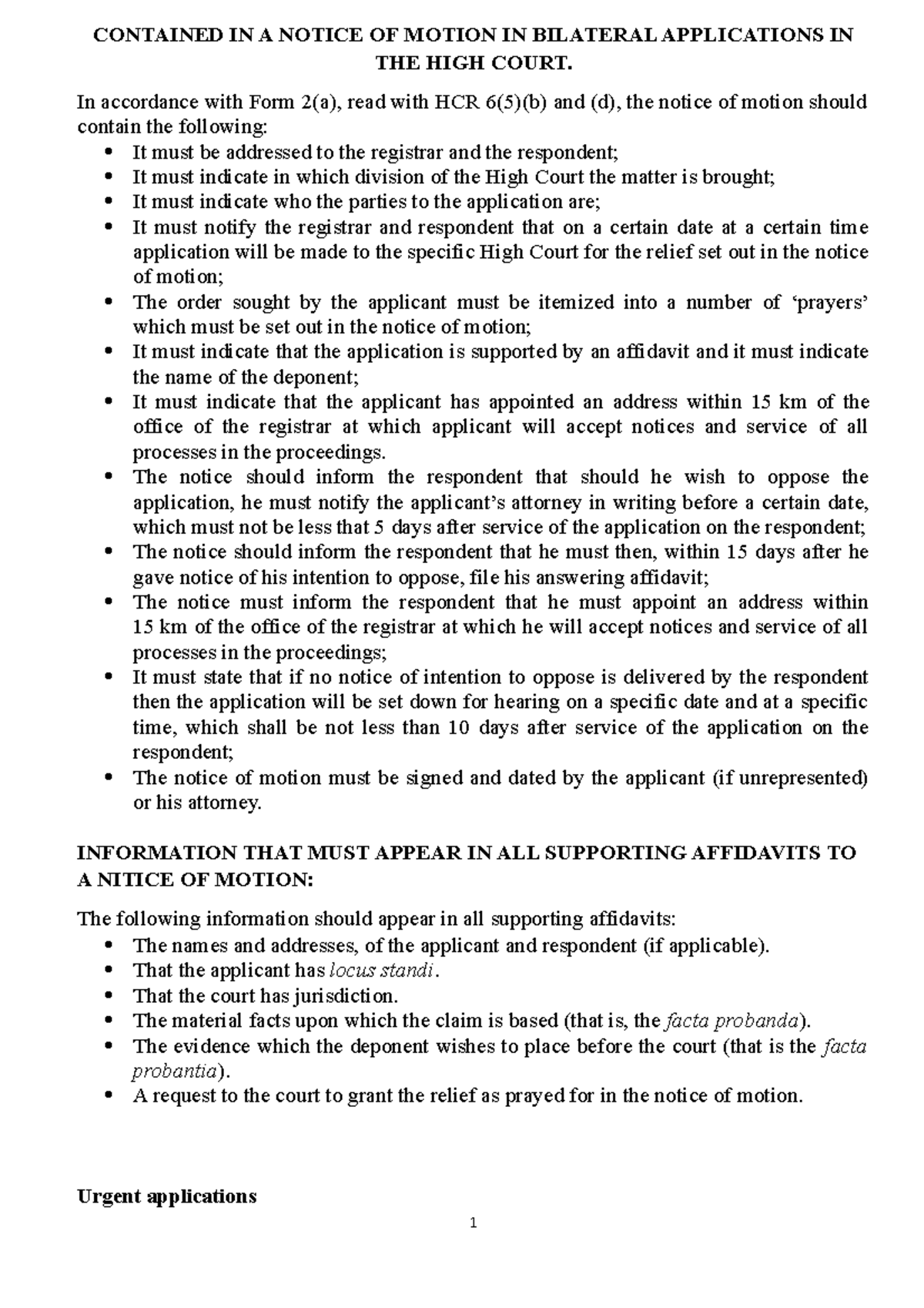 Test 2 Civil Procedure final edition - CONTAINED IN A NOTICE OF MOTION ...
