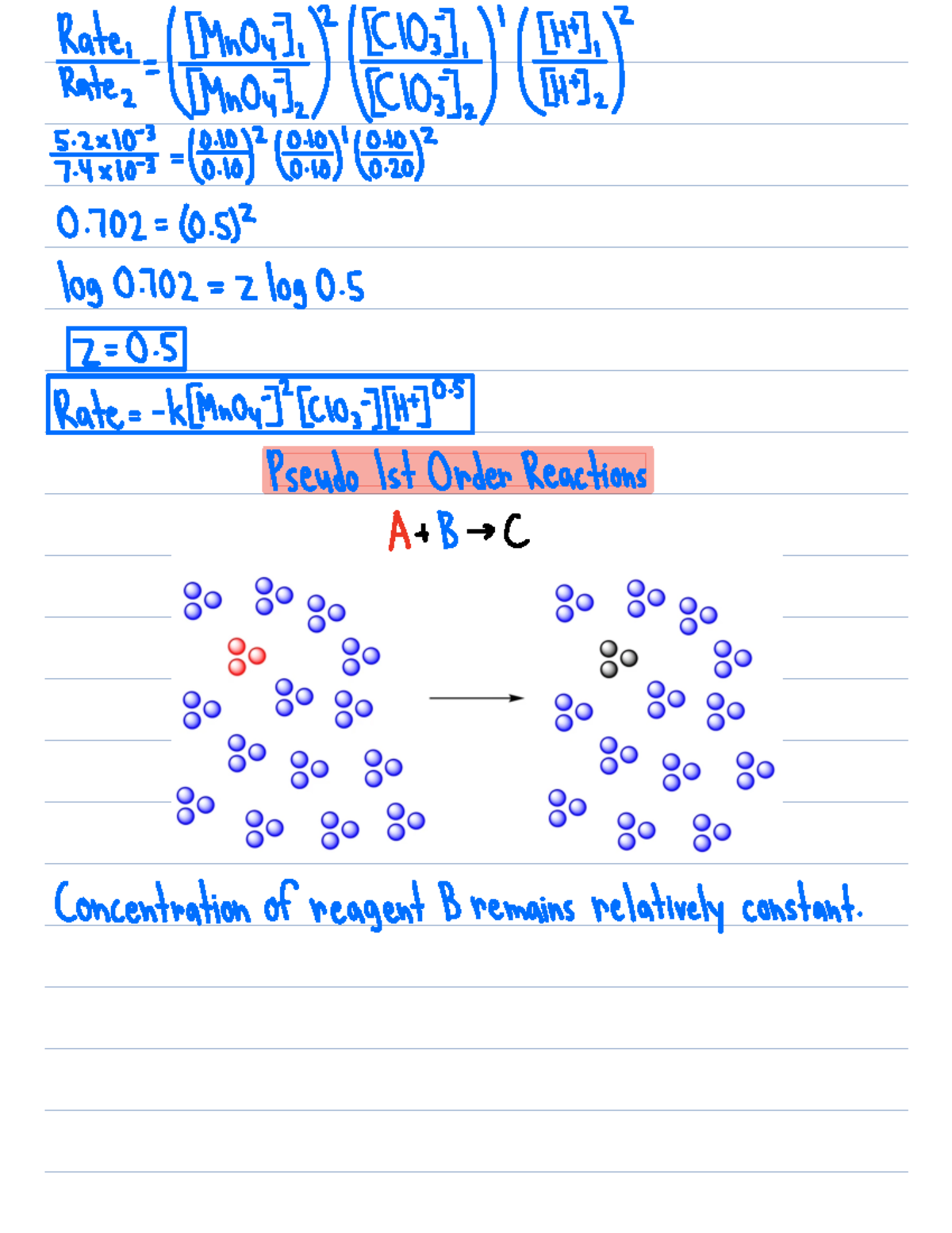 Pseudo 1st Order Reactions - Rate not Rate Mn 0472 II 5 183 18 1188 18 ...
