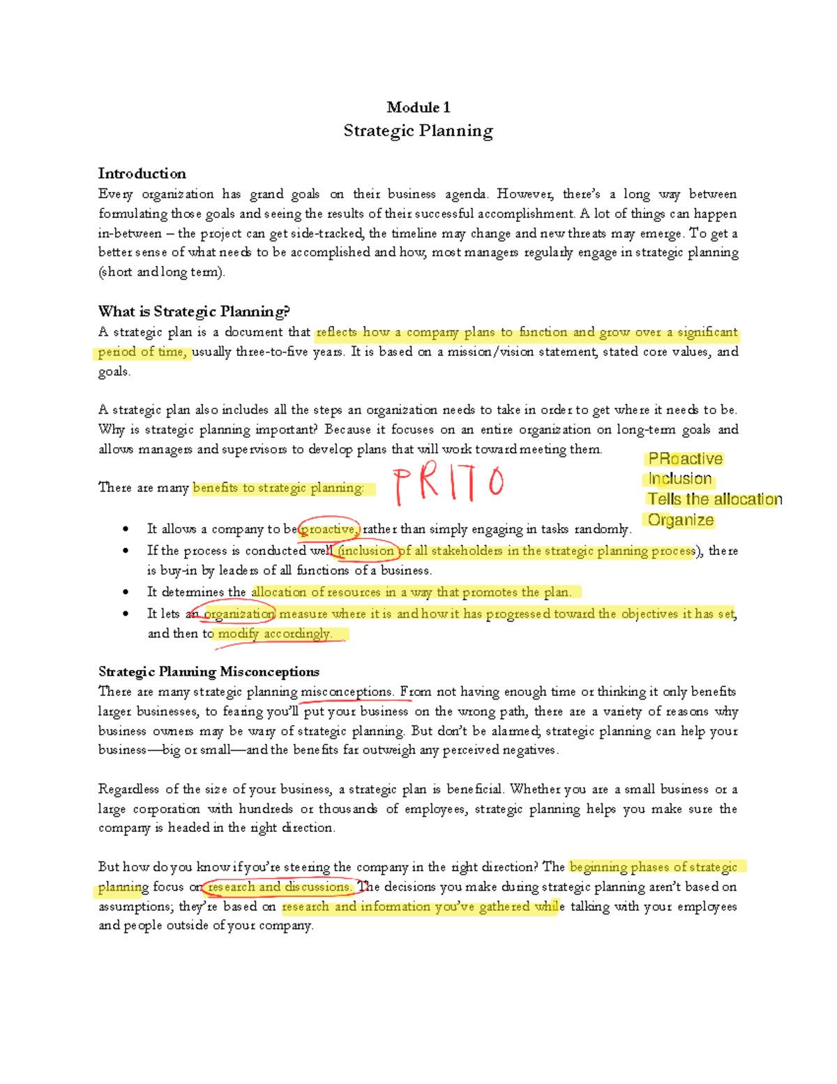Strategic-Planning - Strategic Business Analysis - Module 1 Strategic ...