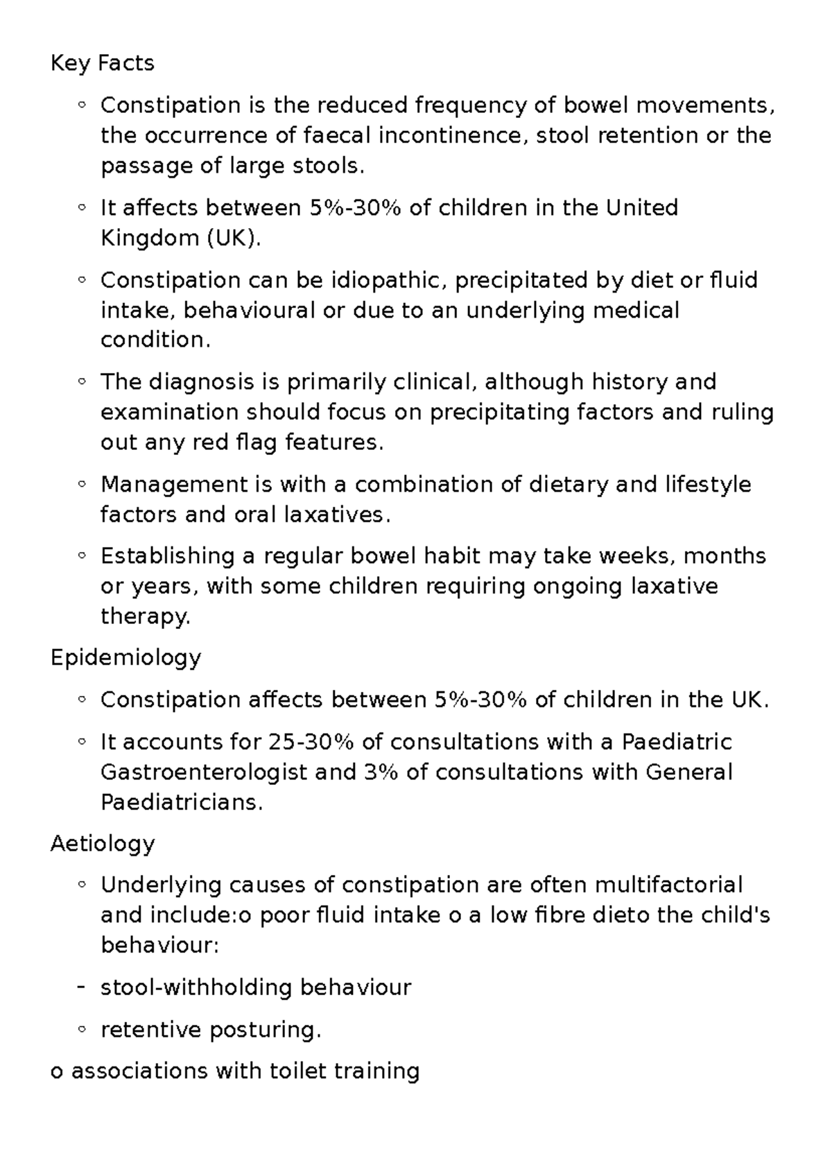 Constipation paediatrics - Key Facts Constipation is the reduced ...