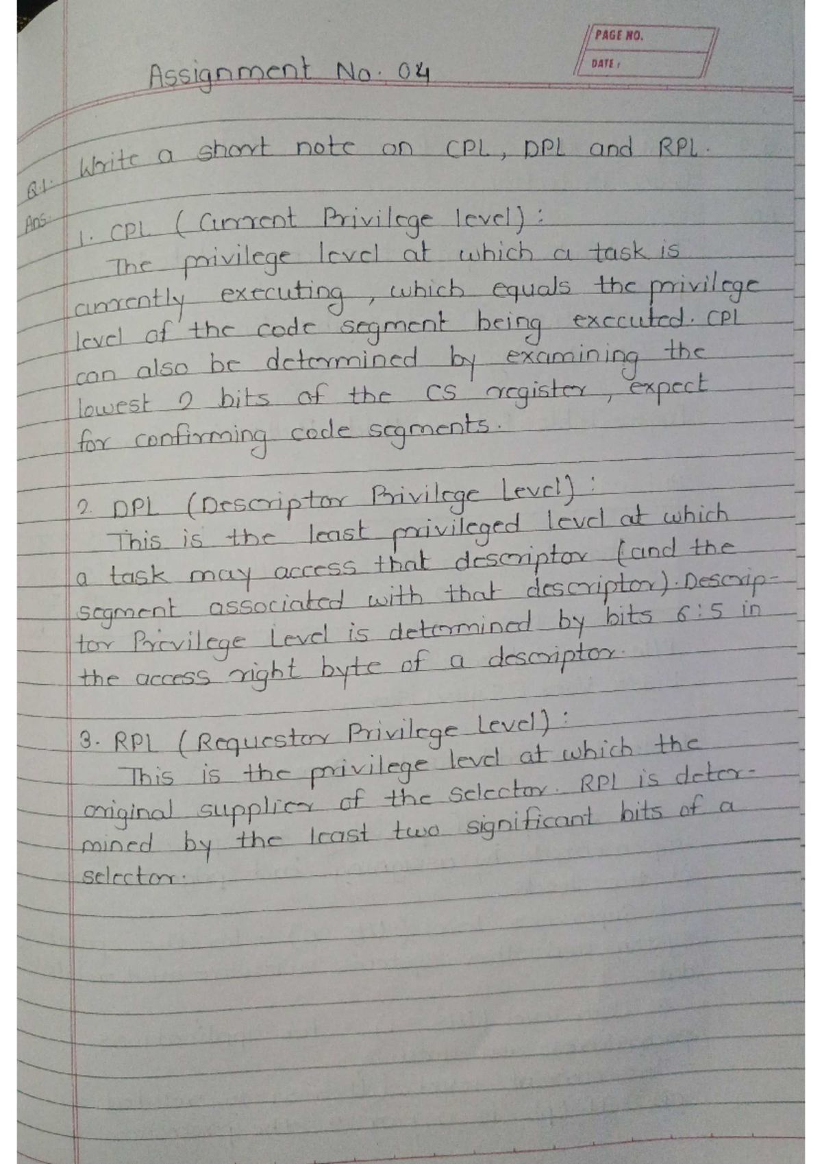 Microprocessor Assignment - PAGE NO. Assignment No. 04 DATE Write a ...