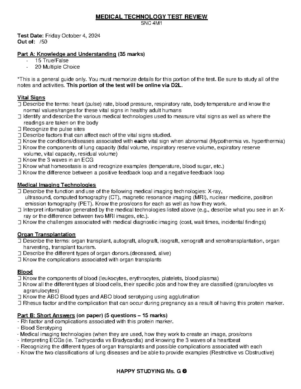 Medical Technology TEST Review-2024 - MEDICAL TECHNOLOGY TEST REVIEW ...