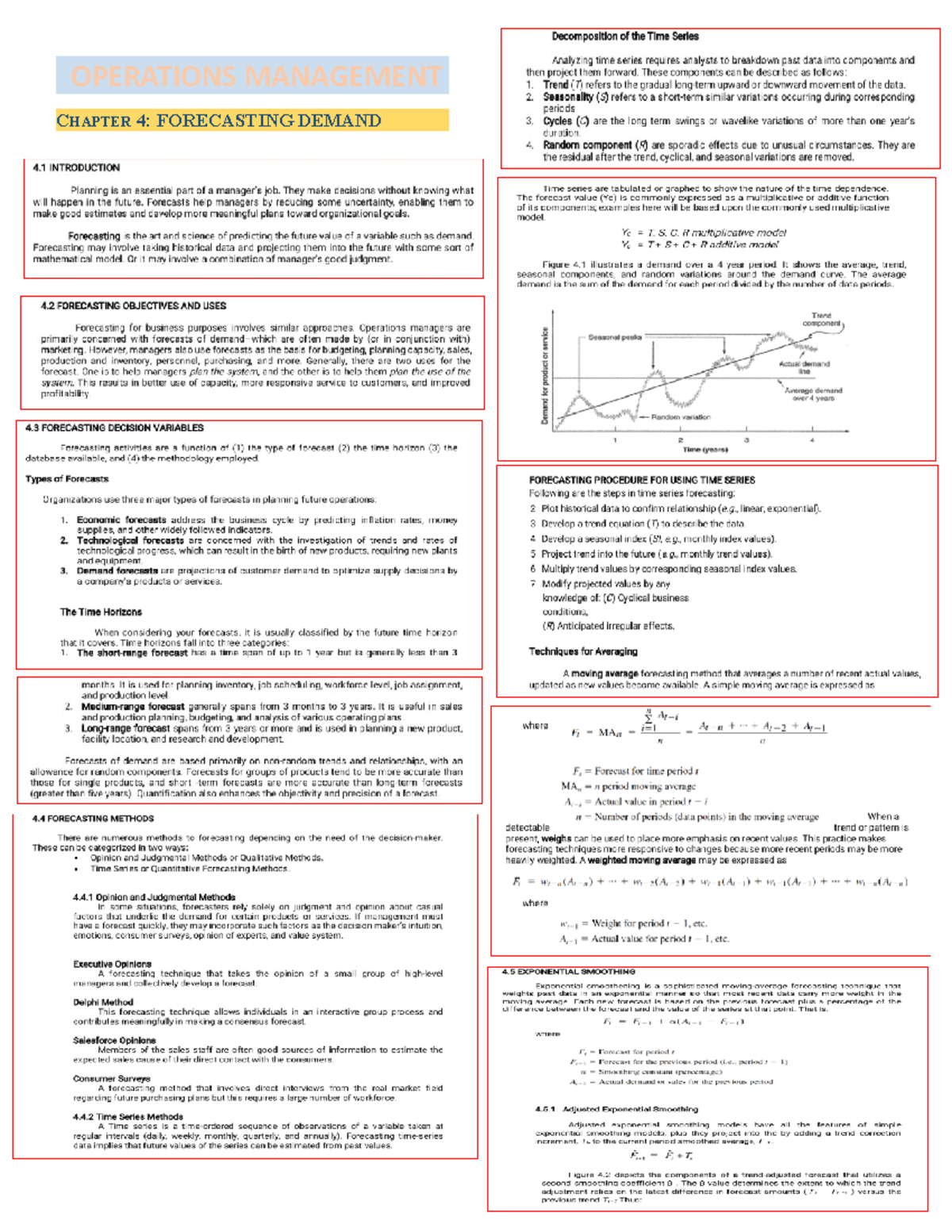 OM Reviewer - it helps - OPERATIONS MANAGEMENT CHAPTER 4: FORECASTING DEMAND environment, and ...