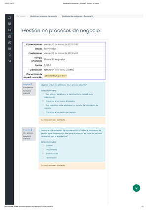 Examen semana-3, Gestión en procesos de negocio - Gestion en Procesos de Negocios - Studocu