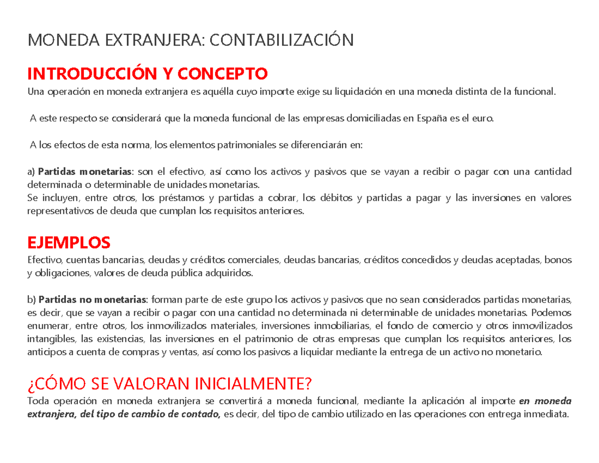 Moneda Extranjera - contabilidad - MONEDA EXTRANJERA: CONTABILIZACIÓN ...