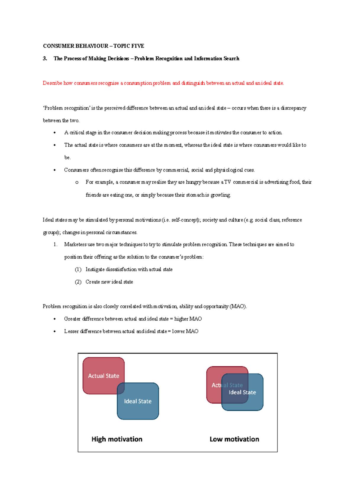 5. Problem Recognition & Information Search - CONSUMER BEHAVIOUR – TOPIC FIVE The Process of ...
