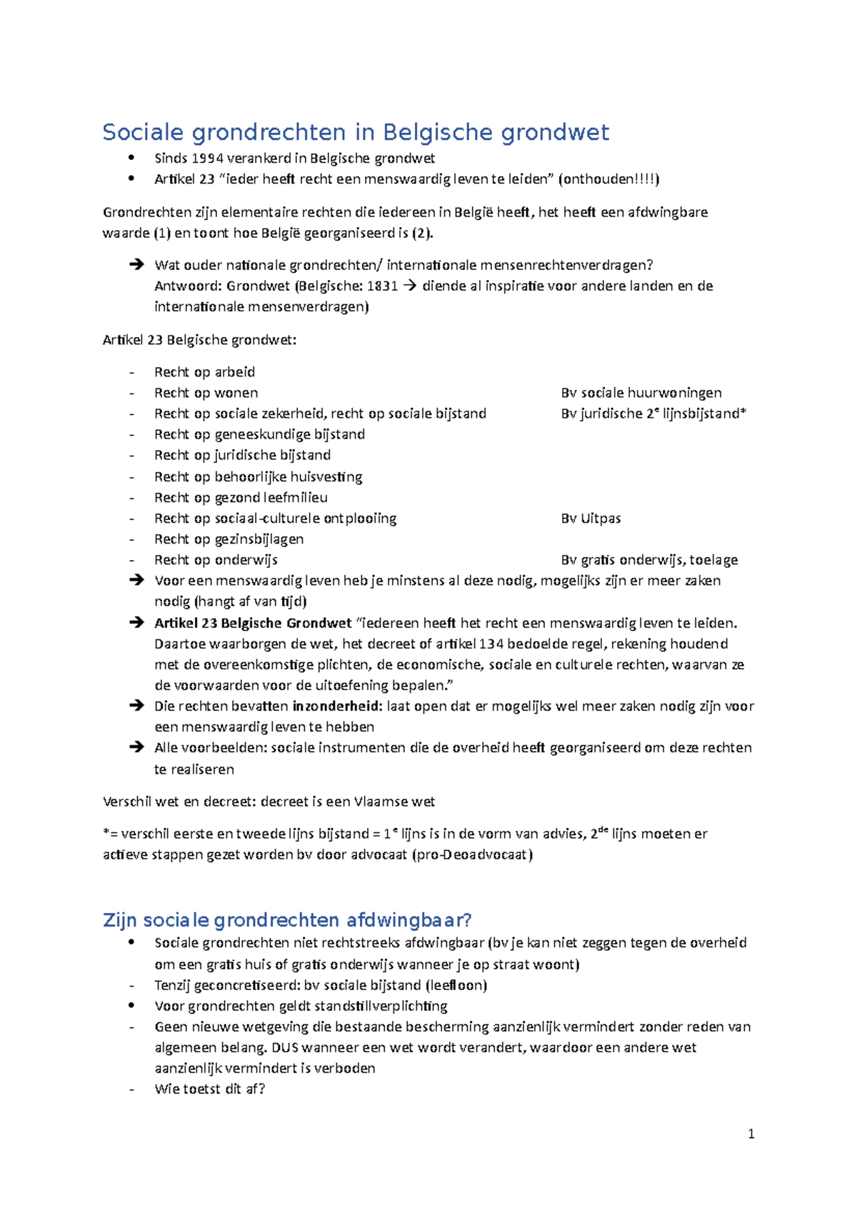 Sociale grondrechten verkennen - Sociale grondrechten in Belgische ...